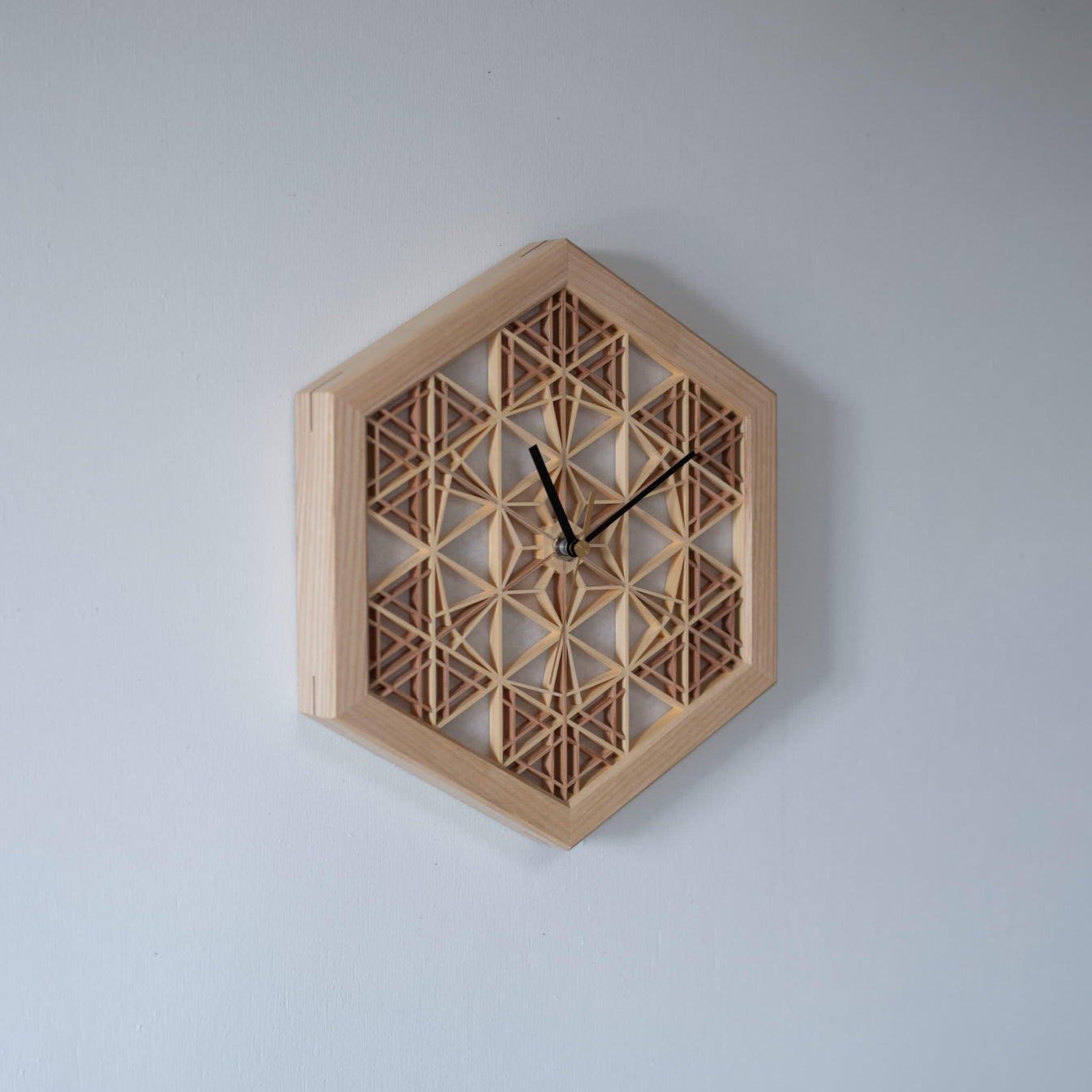 Japanese Kumiko Hexagon Wall Clock for Japandi Decor – Millennium ...