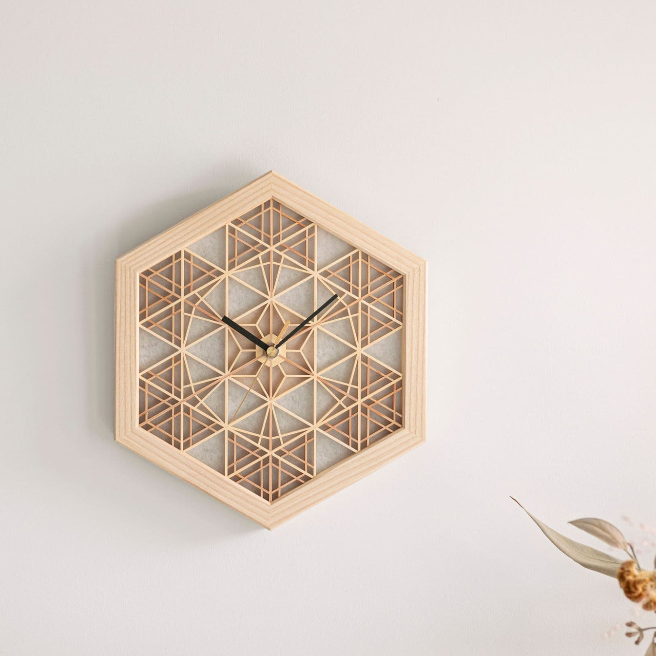 Japanese Kumiko Hexagon Wall Clock for Japandi Decor – Millennium ...