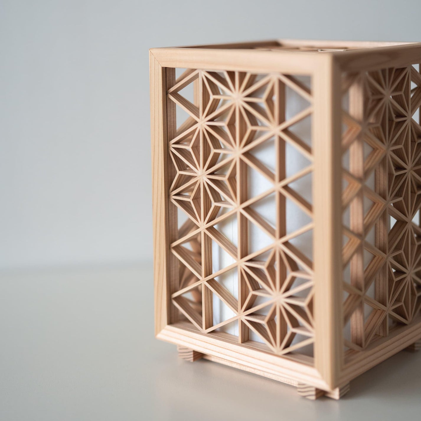 Japanese Kumiko Lamp "Asanoha" - Unique Table Lamp for Ambient Light ...