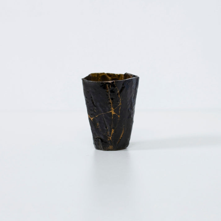 Pentagon Kintsugi Cup "Tenmoku" Black 03 – Japanese Gold Repair Art ...